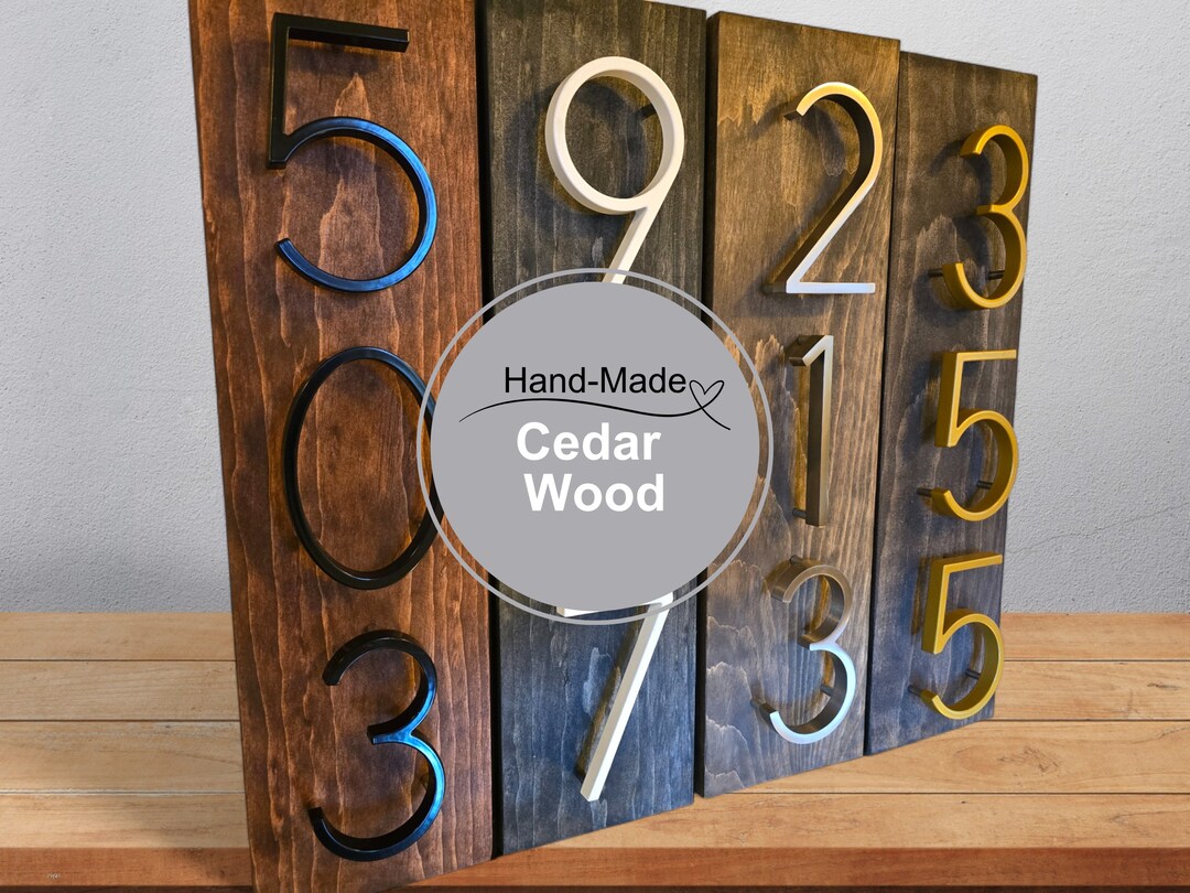 Cedar House Number Sign, Address Box, Address Sign, House Numbers ...