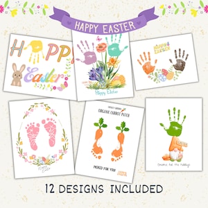 Easter Handprint Footprint Art Craft Bundle Happy Hoppy Easter Craft ...