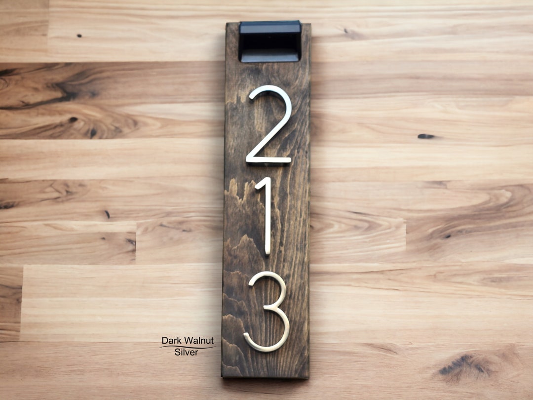 Solar Silver House Numbers, House Numbers Sign, Solar LED Address Sign ...