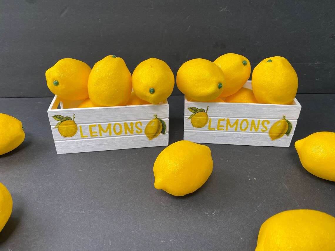 Mini Wooden Crate for Tiered Tray Decor Lemon Decor Summer - Etsy