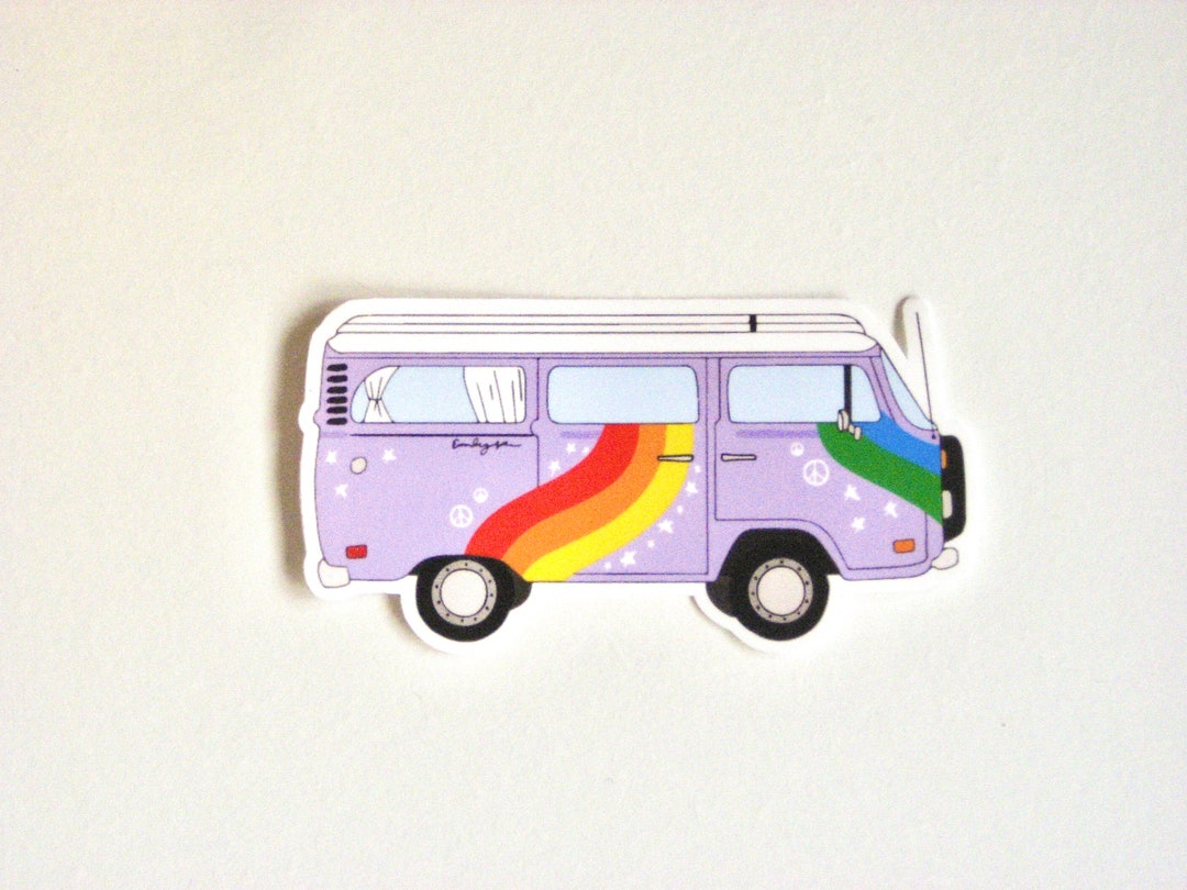 Vintage 70's Hippie Van Sticker - Etsy