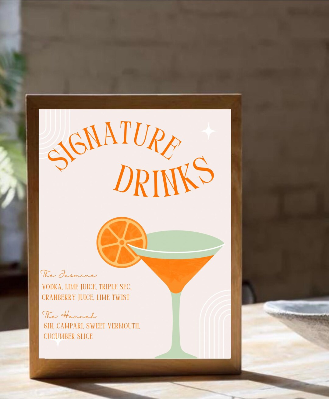 Signature Drinks Bar Sign Template - Etsy