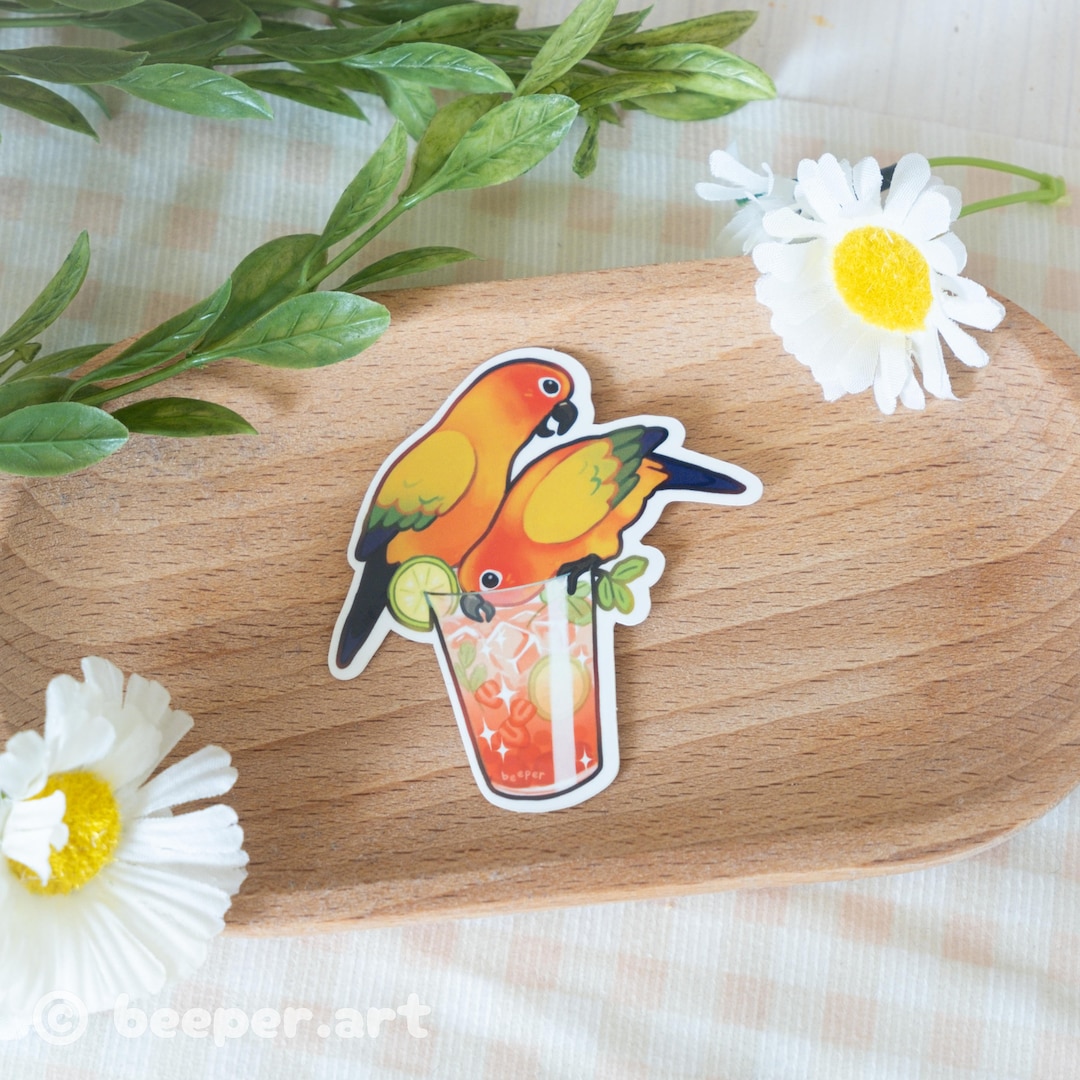 Sun Conure Cocktail Sticker - Etsy