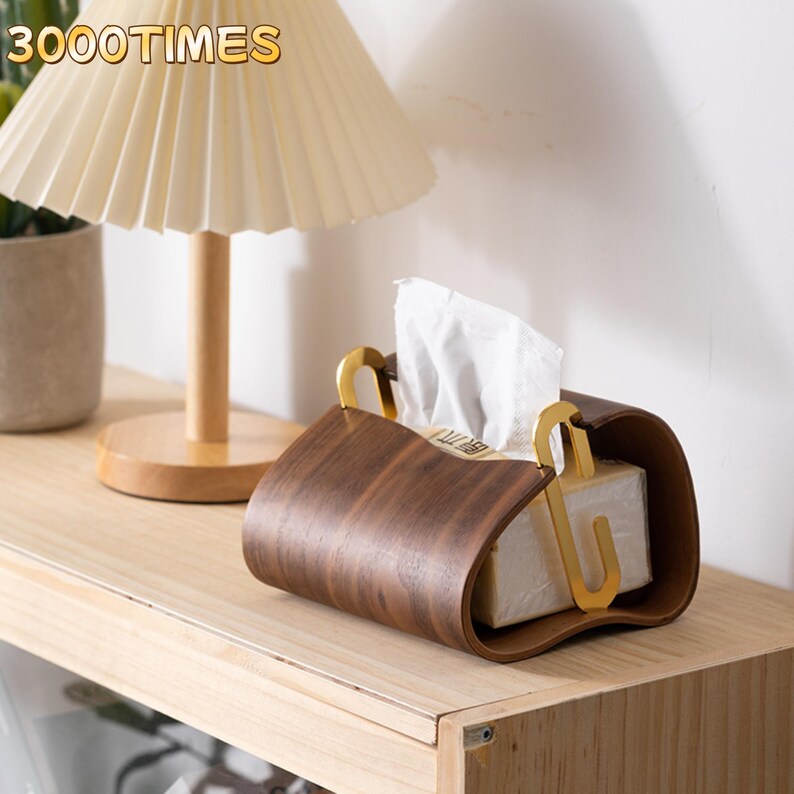 Wood Grain Tissue Box Household Coffee Table Tissue Storage Creative ...