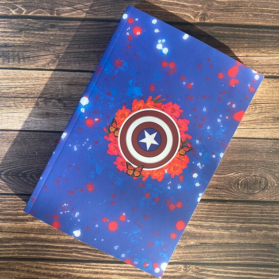 Captain America Notebook / Sketchbook flower Series - Etsy