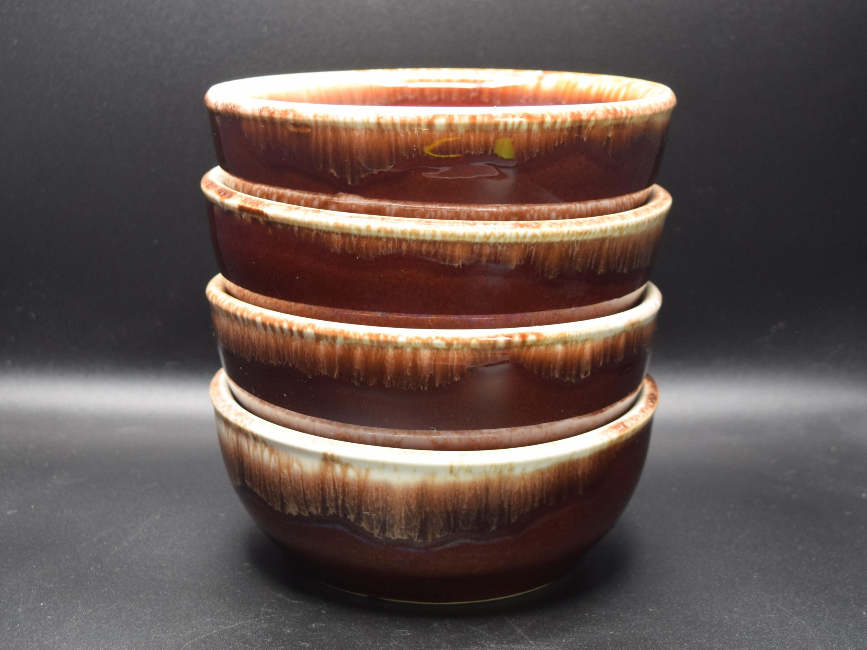 Vintage Hull Pottery Brown Drip Glaze Dinnerware Set. 1960s. - Etsy