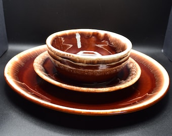 Hull Pottery Brown Drip Glaze Dinner Plate/ Dinner Plate - Etsy
