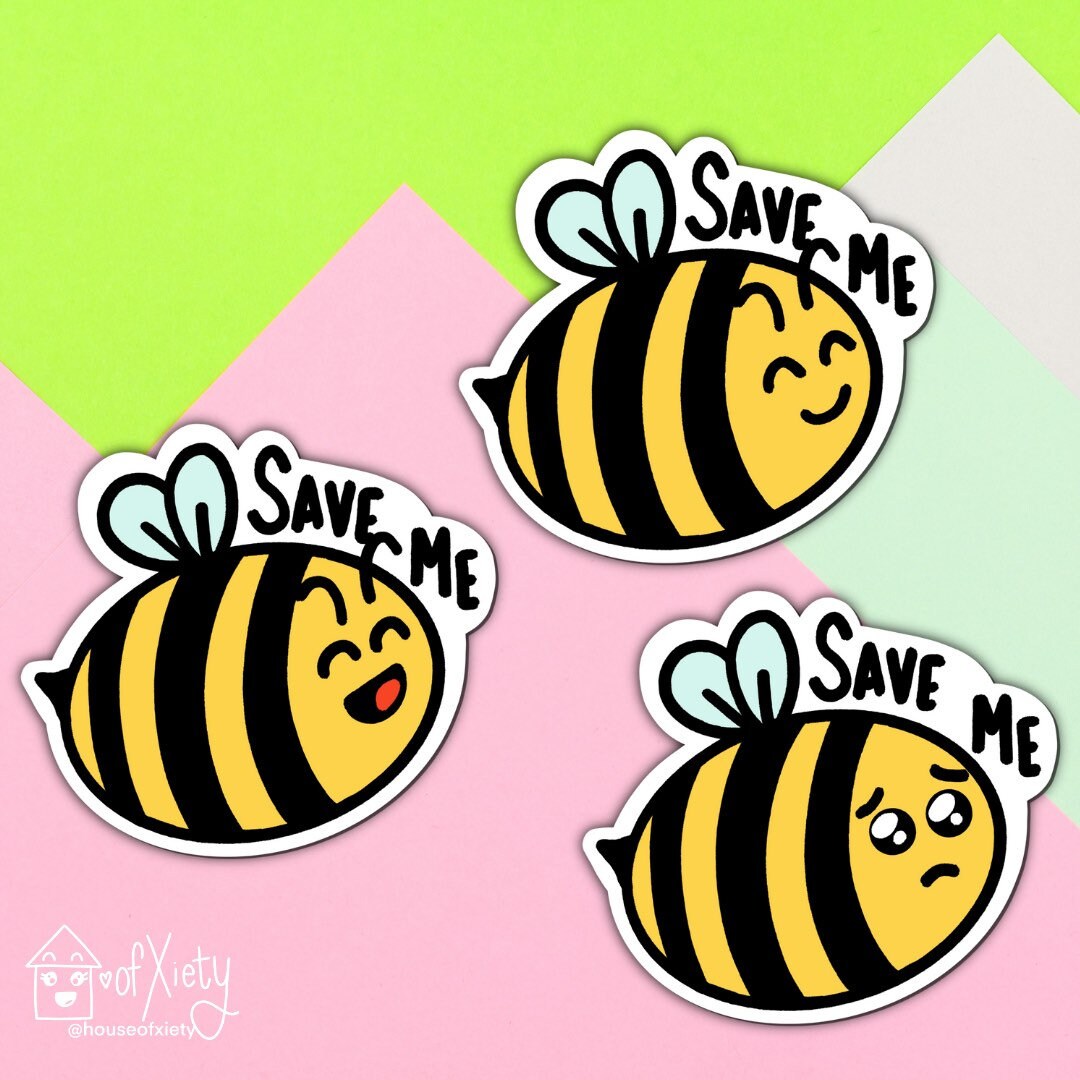 Bee Sticker Save the Bees Sticker 2 Cute Bee Vinyl Sticker - Etsy