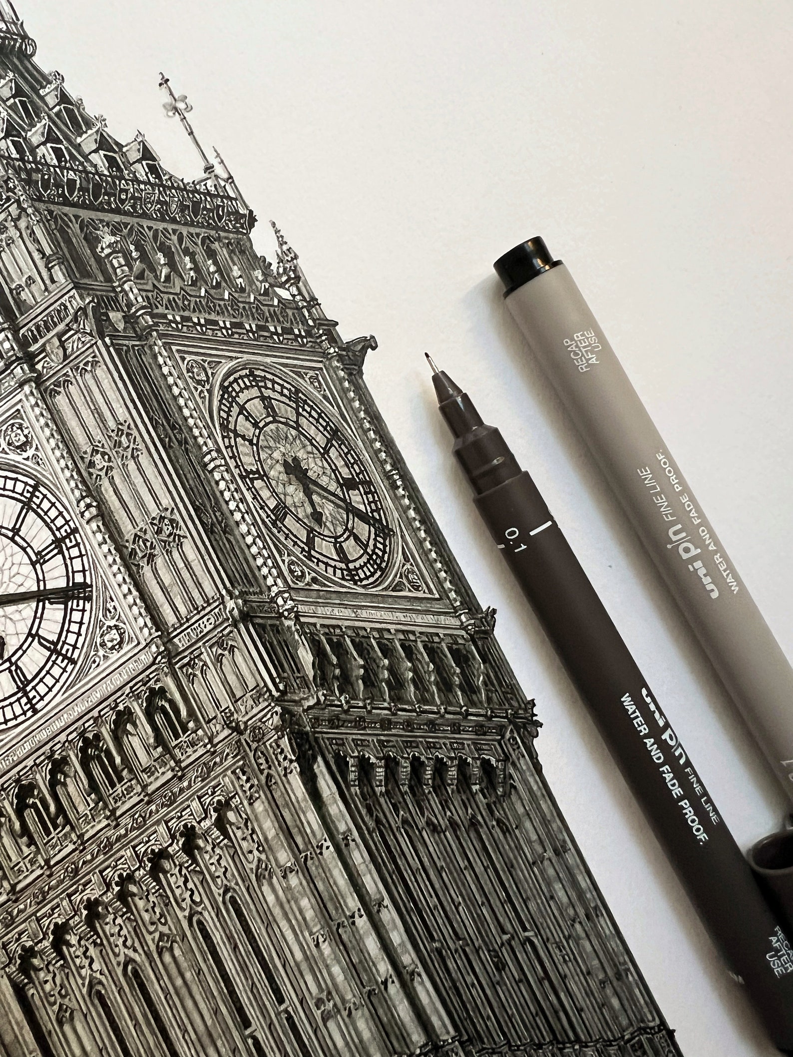 Big Ben Clock Tower Drawing London, Signed Print, Wall Art, Travel ...