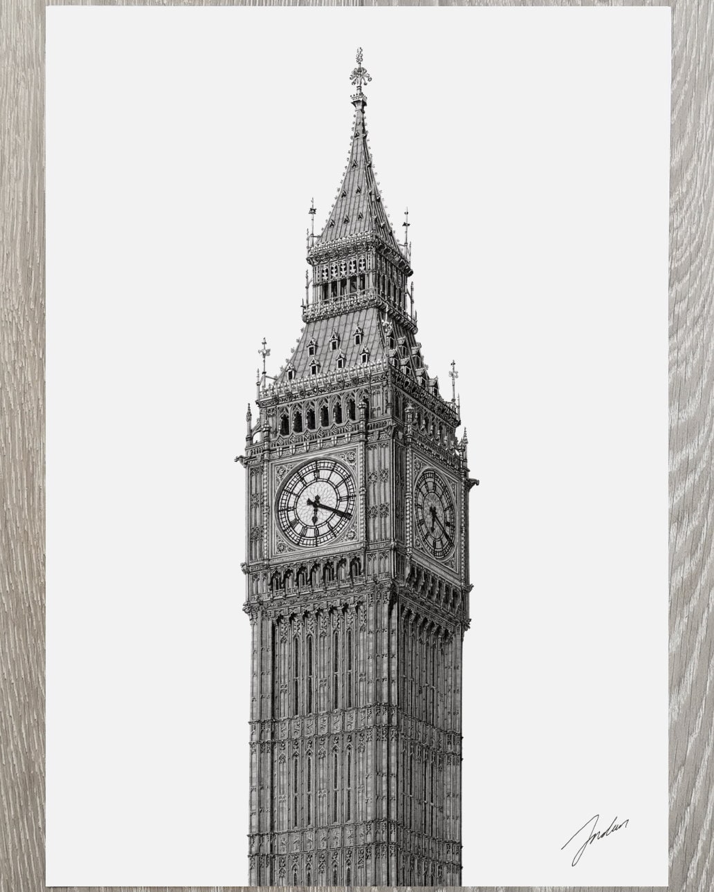 Big Ben Clock Tower Drawing London, Signed Print, Wall Art, Travel ...