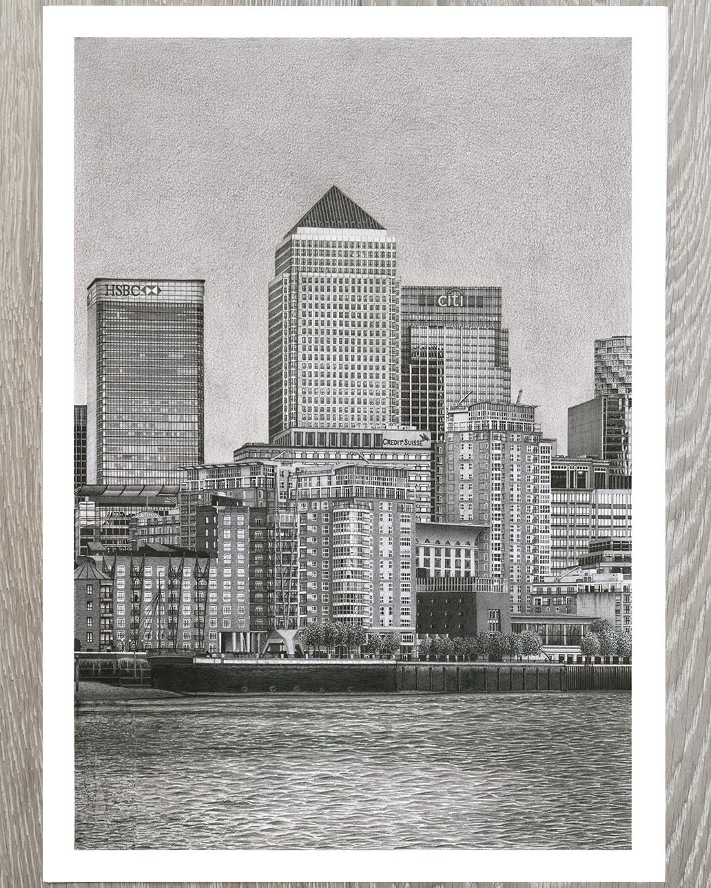 Canary Wharf Skyline Drawing London Drawing Limited Edition - Etsy UK