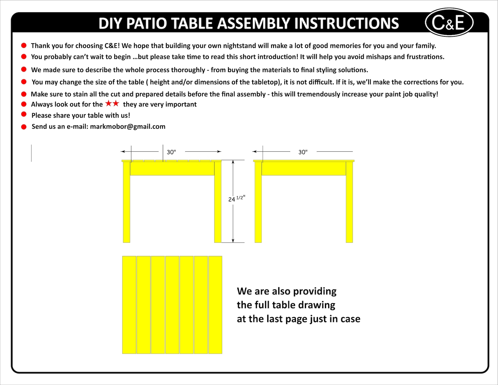 Simple Glass Tabletop Patio Table DIY Plan - Etsy