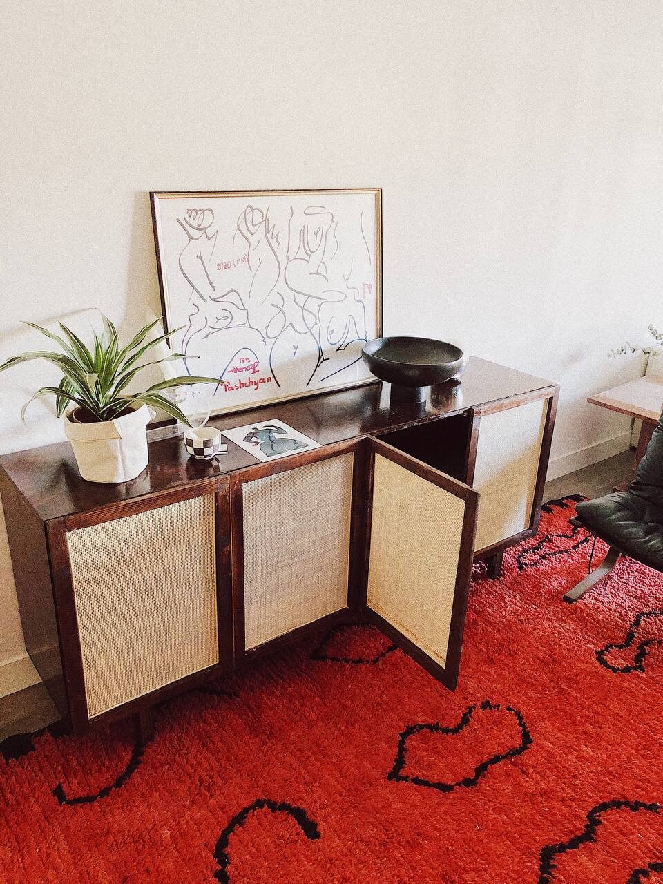 Mid Century Modern Rattan Cane Media Console / Buffet DIY Tutorial - Etsy