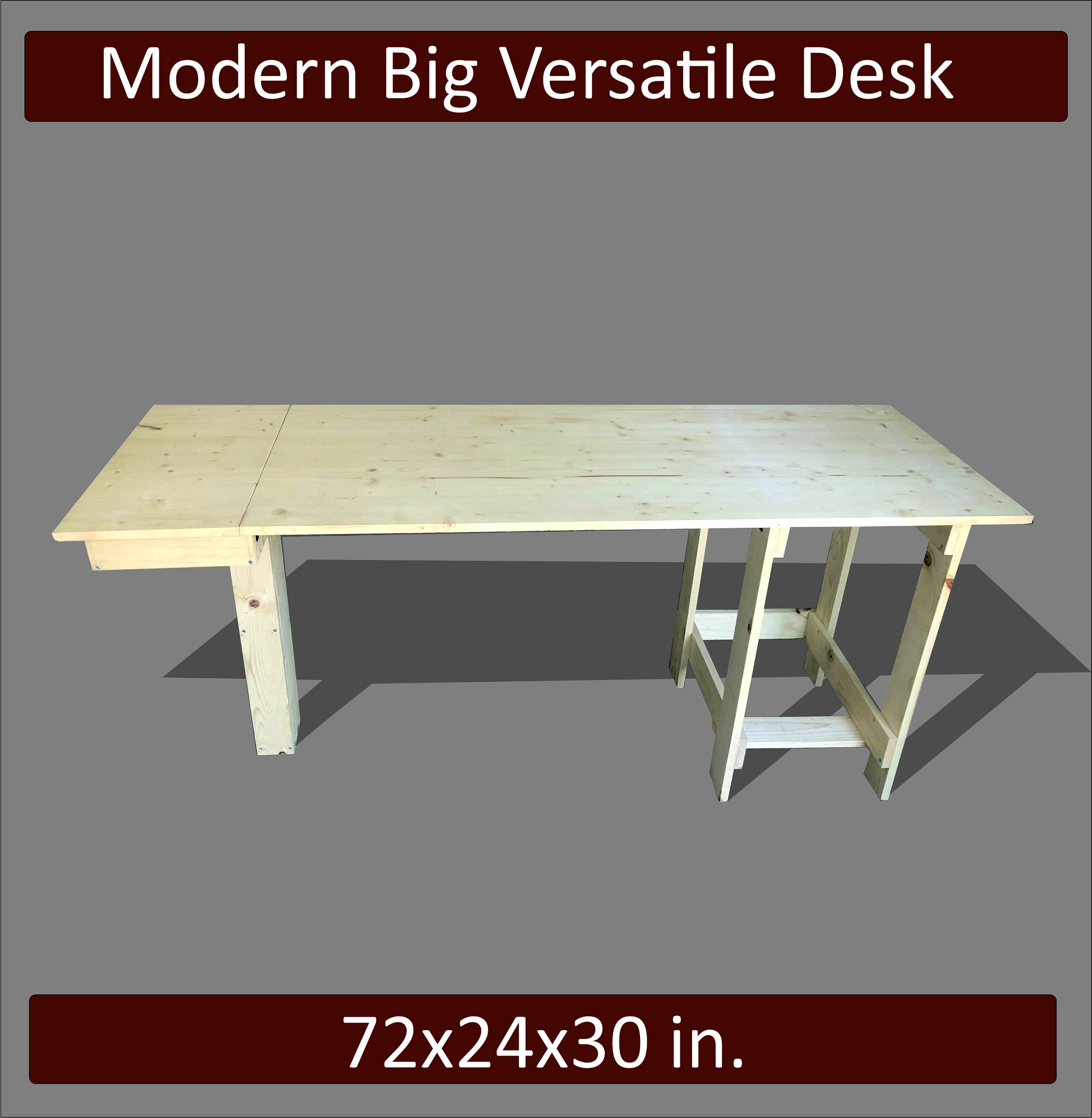 Modern Big Versatile Desk With Drawer DIY Plan - Etsy