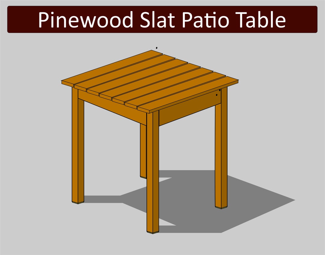 Pinewood Slat Patio Table DIY Plan - Etsy