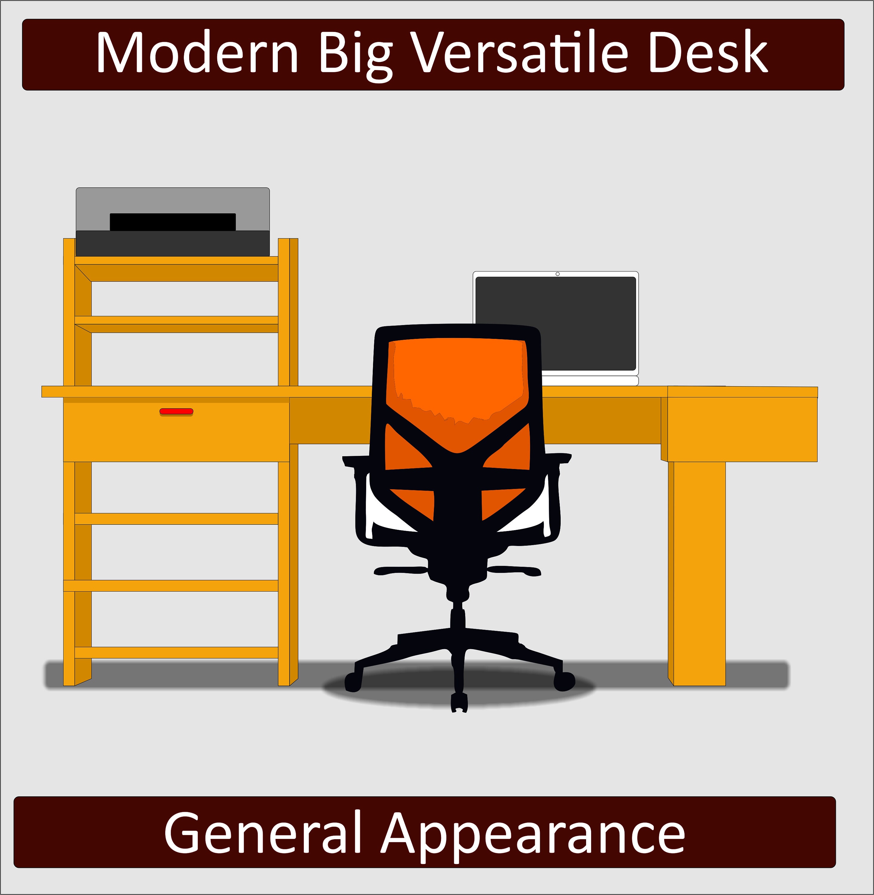 Modern Big Versatile Desk With Drawer DIY Plan - Etsy