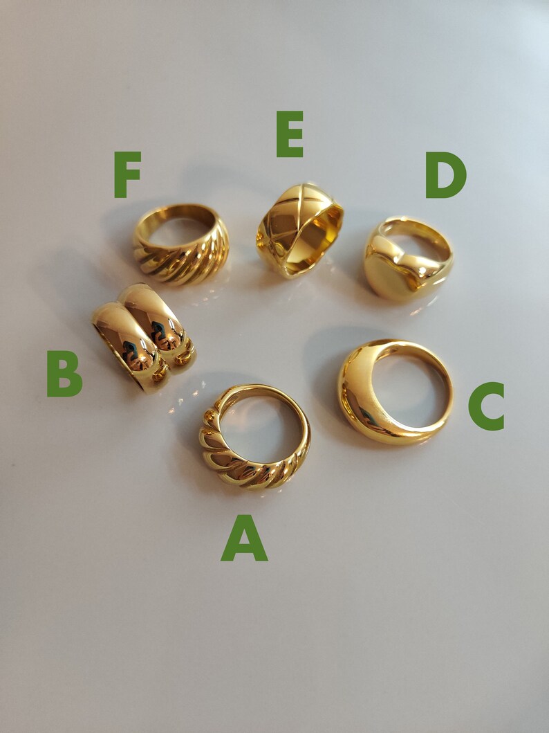 Gold Chunky Ring Dome Ring Thick Ring Italy Gold Ring Grand - Etsy