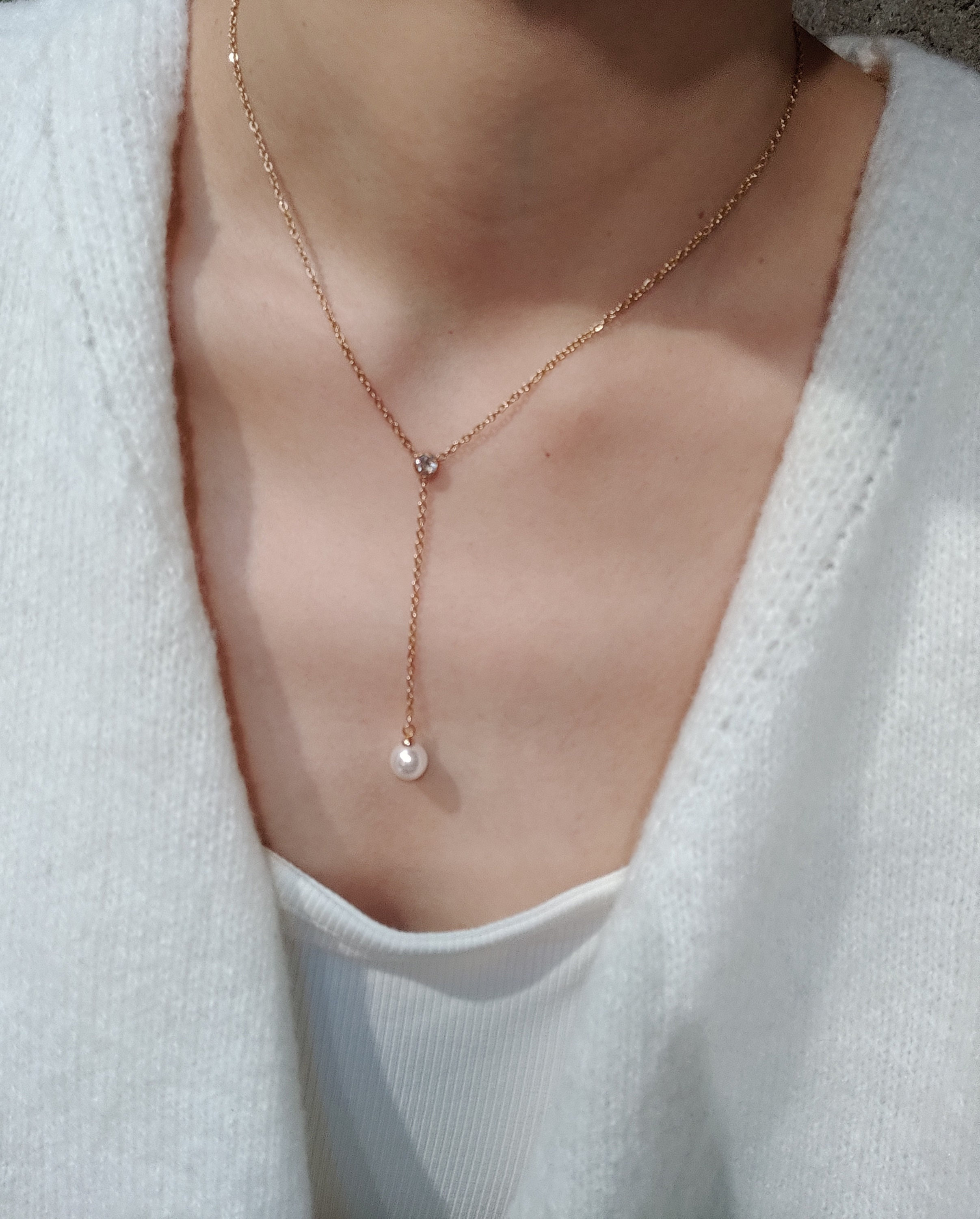 Gold Large Pearl Drop Lariat Necklace By Lily Roo | atelier-yuwa.ciao.jp