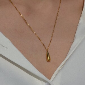 Water Drop Gold Necklace Droplet Necklace Tear Drop - Etsy
