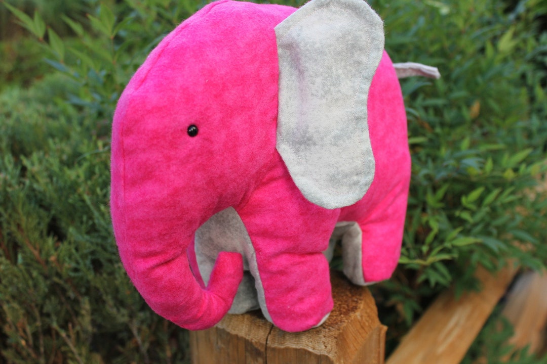 Pink Plushie Elephant, Stuffed Animal for Toddlers, Stuffed Elephant ...