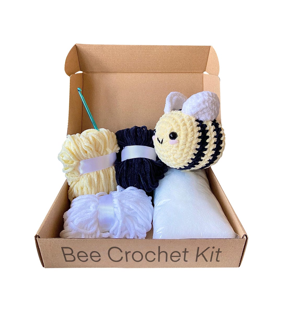 Bee Crochet Kit, Easy Amigurumi DIY Kit for Adults, Includes Yarn, Hook ...