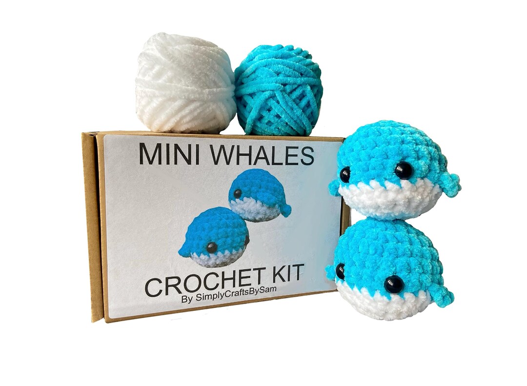 Mini Whales Crochet Kit, Amigurumi Craft Kit, Make Your Own Crochet ...