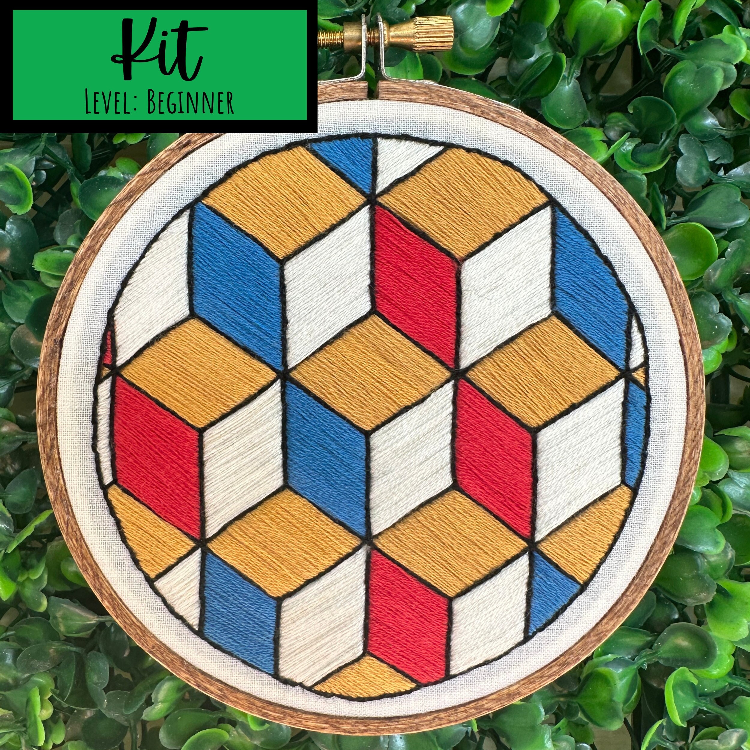 4 Embroidery Kit BEGINNER. Lisbon Boxes Tile. Geometric. Cultural ...
