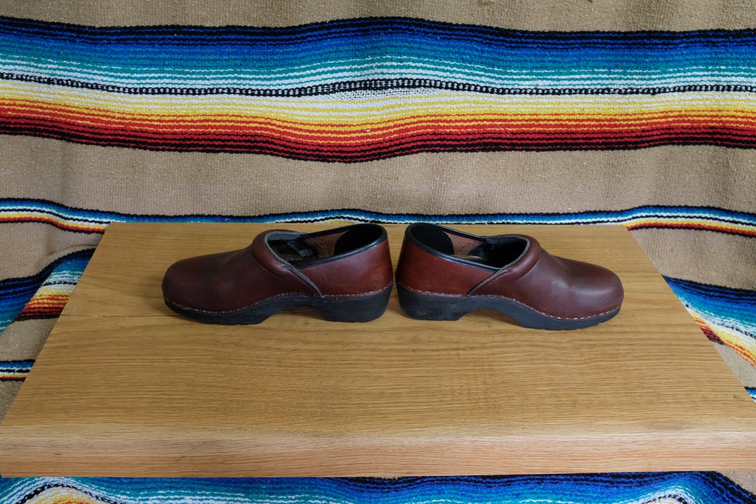 Womens Brown Leather Eco Danish Work Clogs Size 10 Size 40 - Etsy