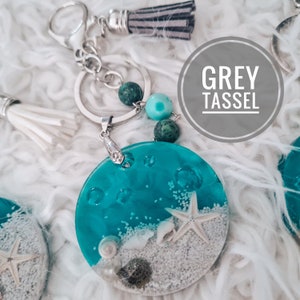 Boho Handbag Charm, Ocean Bag, Bag Charm Beaded, Beach Keyring, Beach ...