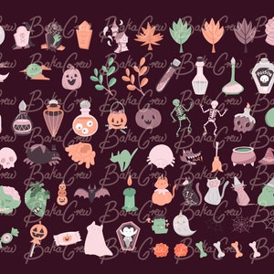 Halloween Clipart Set Cute Halloween Illustrations Halloween - Etsy
