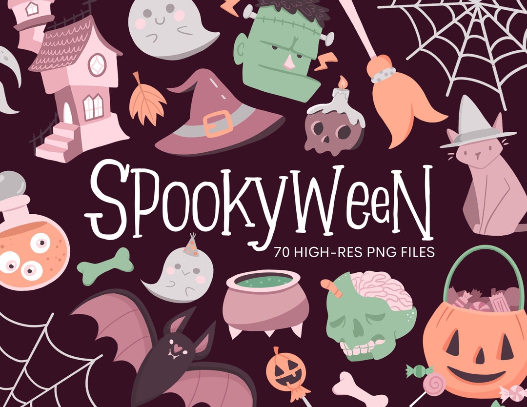 Halloween Clipart Set Cute Halloween Illustrations Halloween - Etsy
