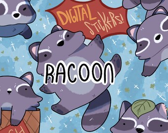 Digital Stickers, Clipart, Cute Animal Stickers, Doodles Stickers ...