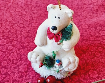 Polar Bear Christmas Tree Topper - Etsy