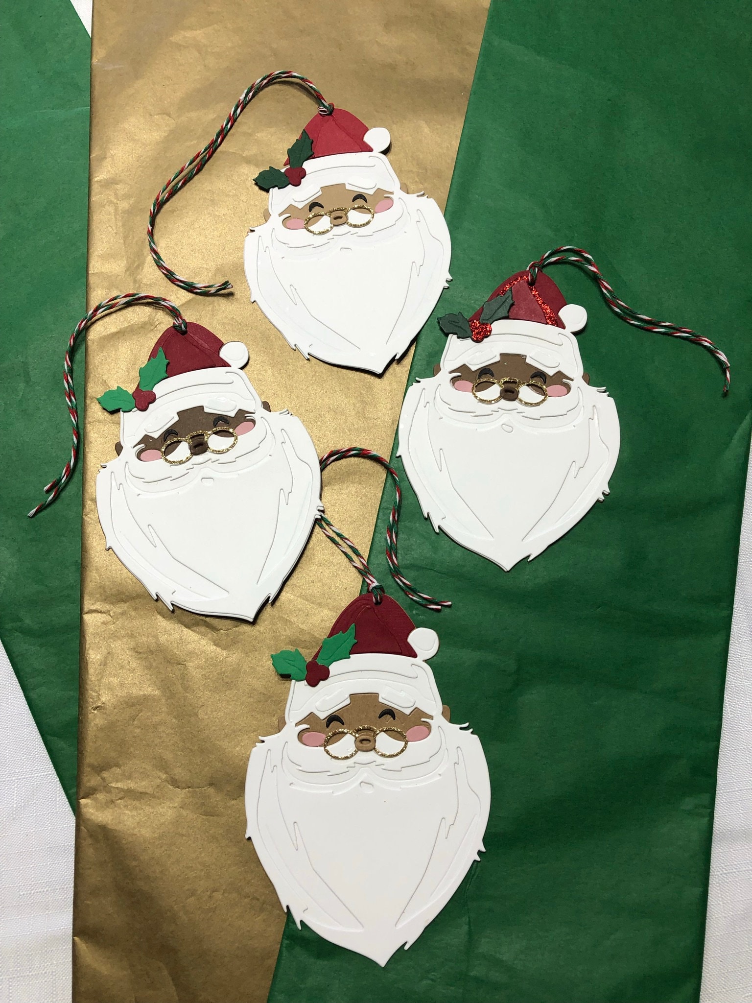 Black Santa Ornament African American Gift Tag Holiday - Etsy