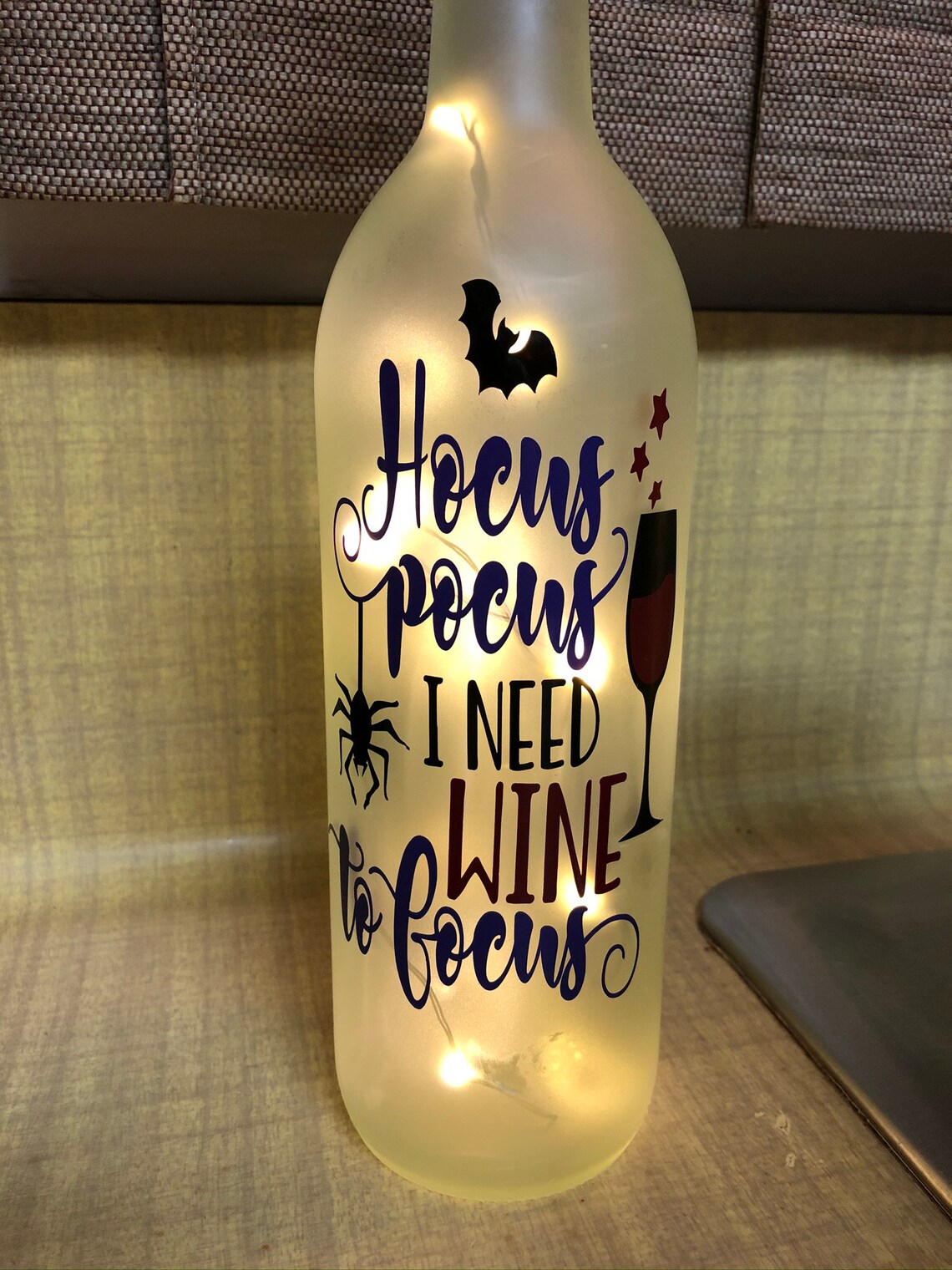Hocus Pocus Lighted Wine Bottle | Black Owned Shop | Bling Bottle ...