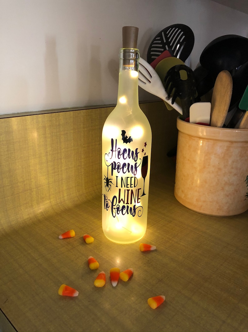 Hocus Pocus Lighted Wine Bottle | Black Owned Shop | Bling Bottle ...
