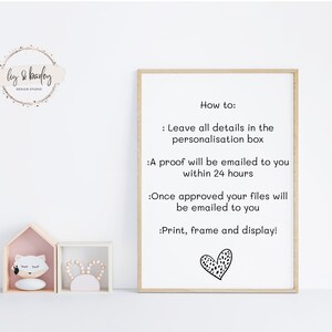 Floral Letter Birth Print, Girls Birth Print, Birth Print, Girls ...