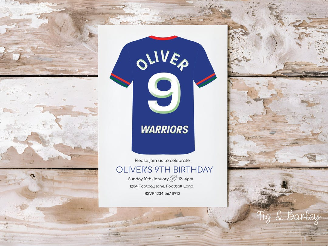 Custom NRL Birthday Invitation, New Zealand Warriors, NRL Birthday ...