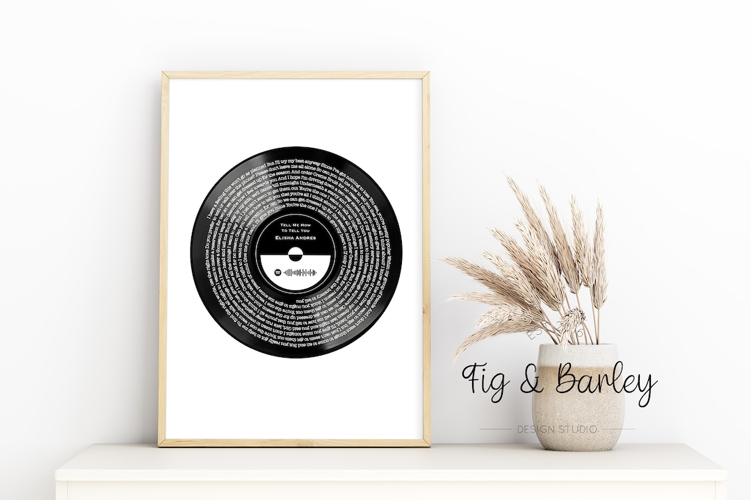 VALENTINES DAY GIFT Song Lyrics, Song Lyrics Wall Art, Vinyl Record ...