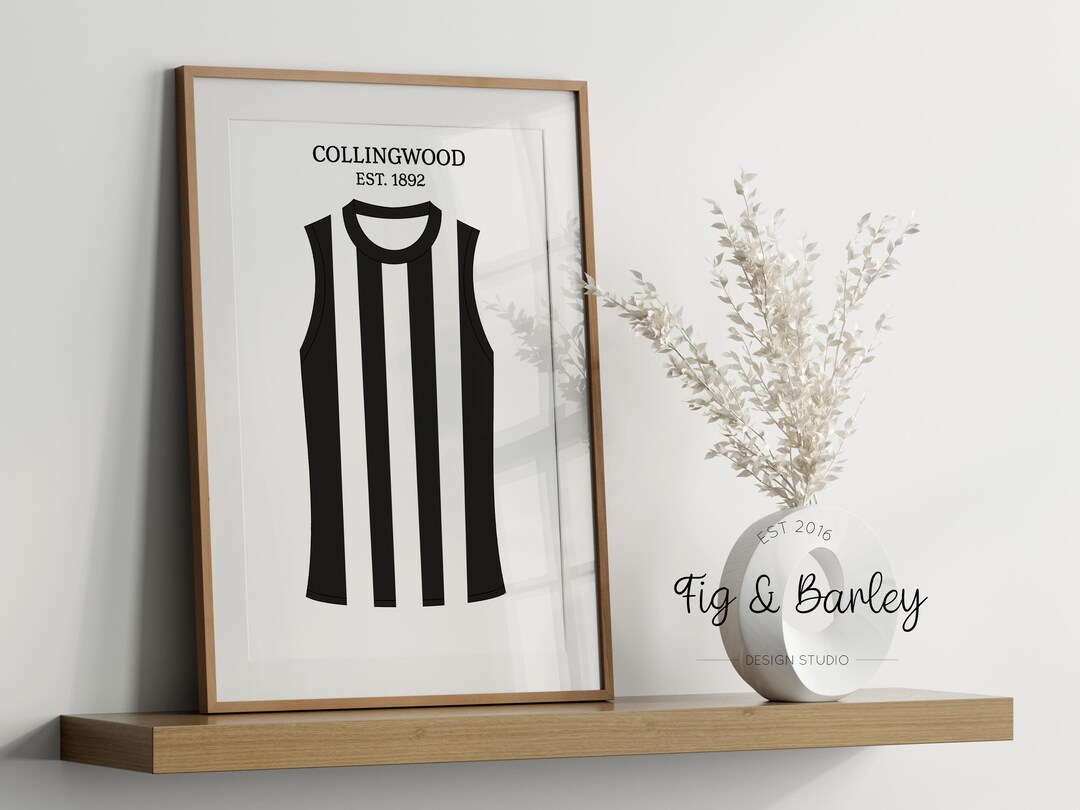 AFL Collingwood Magpies Jersey Wall Art, AFL Poster, Collingwood Fan ...