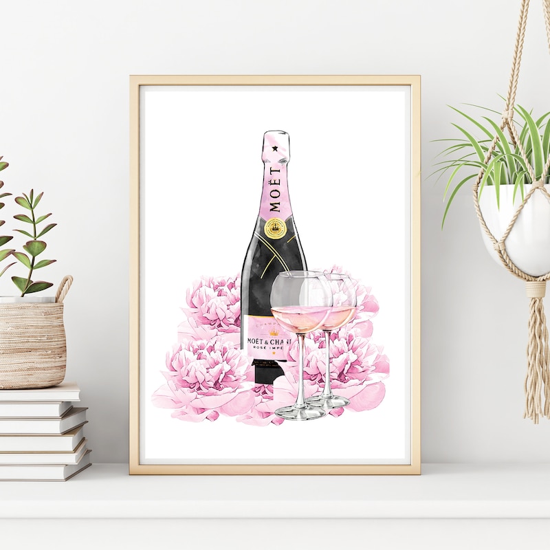 Champagne Print - Etsy