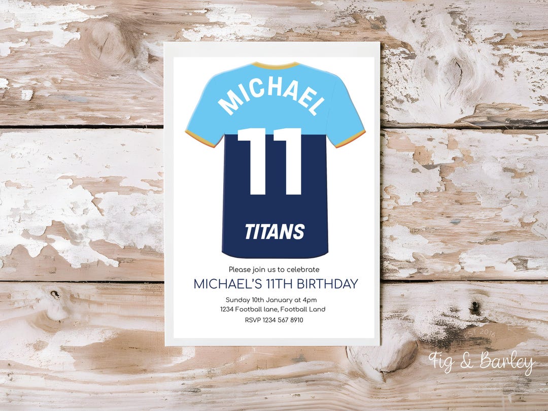 Custom NRL Birthday Invitation, Gold Coast Titans, NRL Birthday Invite ...