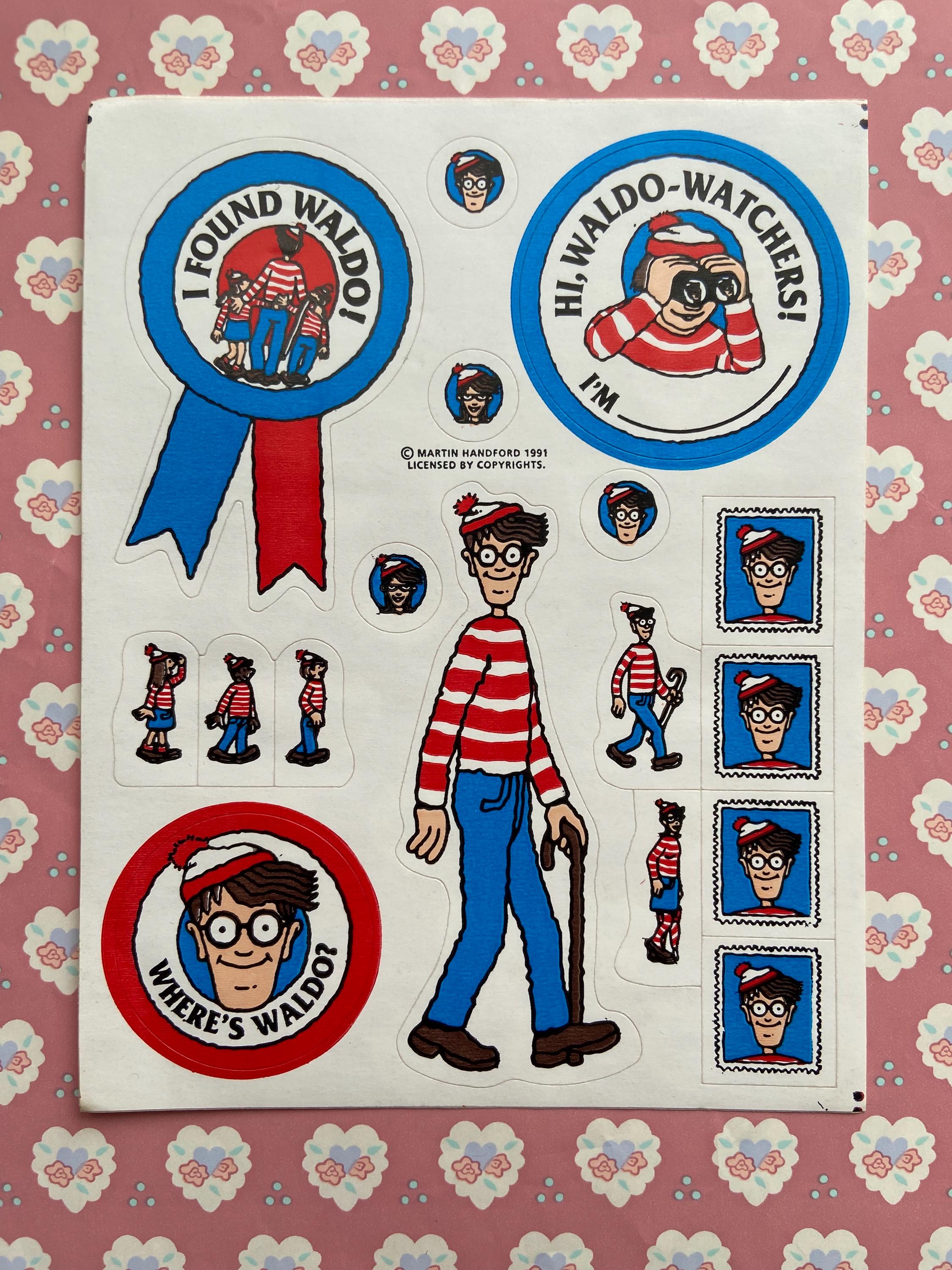 Where’s Waldo Hallmark Sticker Sheet - Etsy