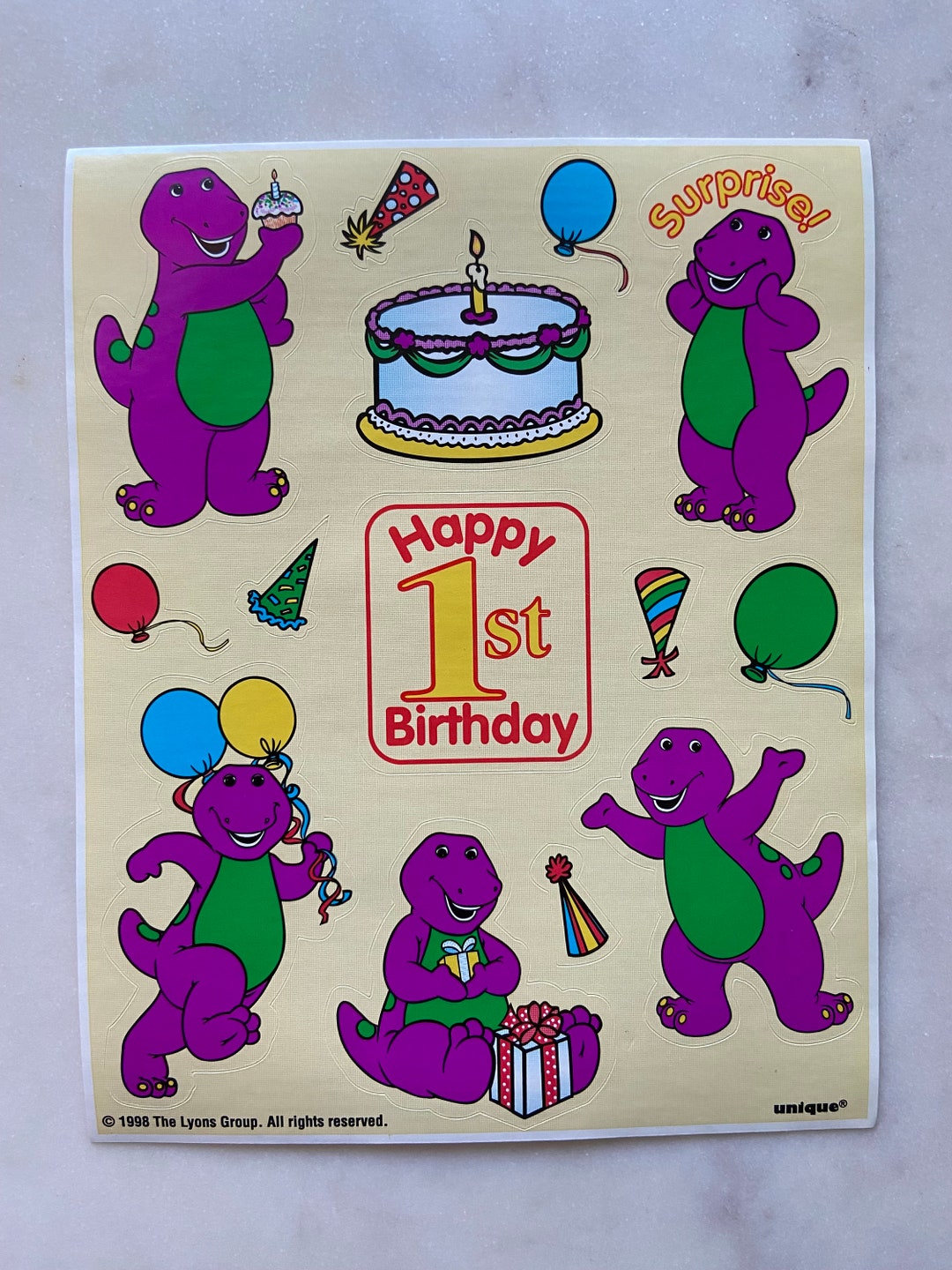 1990s Barney Sticker Sheet - Etsy