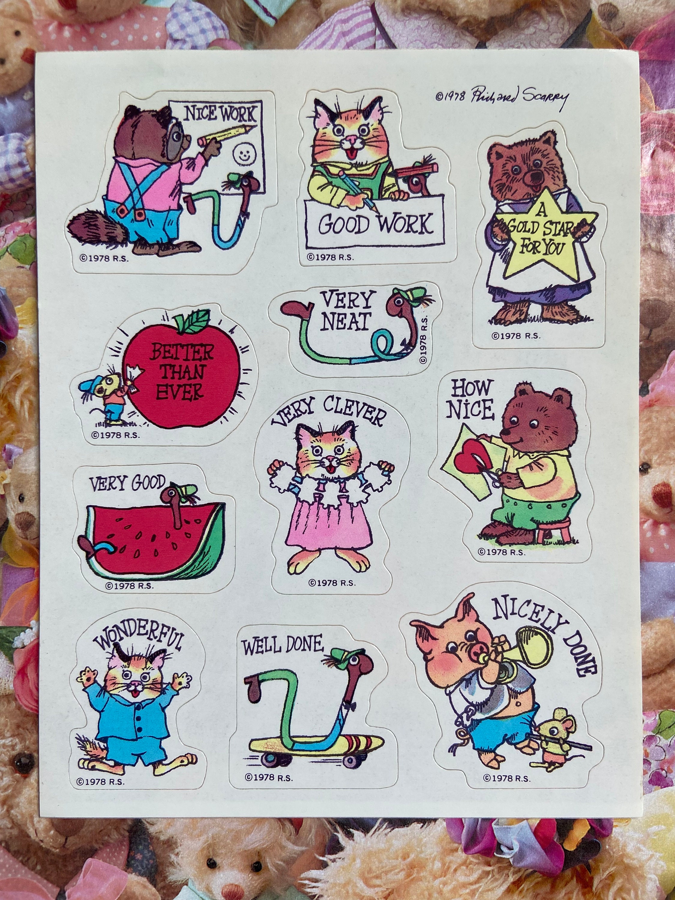 Vintage Richard Scarry Sticker Sheet - Etsy