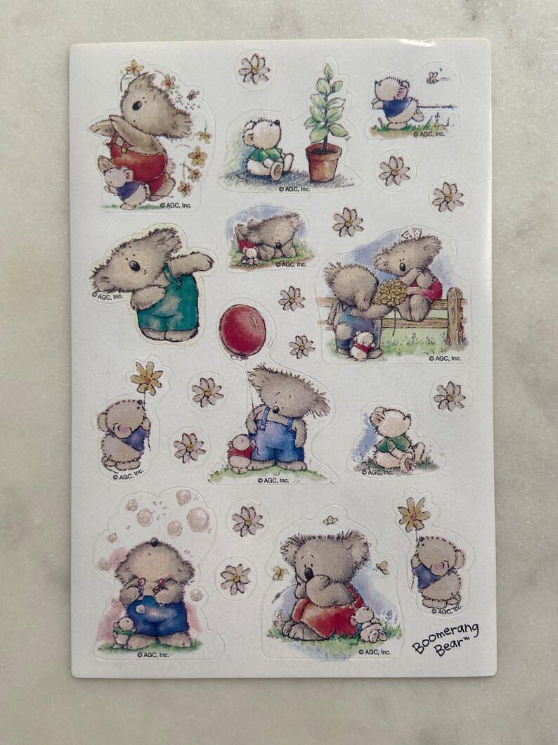 Boomerang Bear Stickers 4 Sheets - Etsy