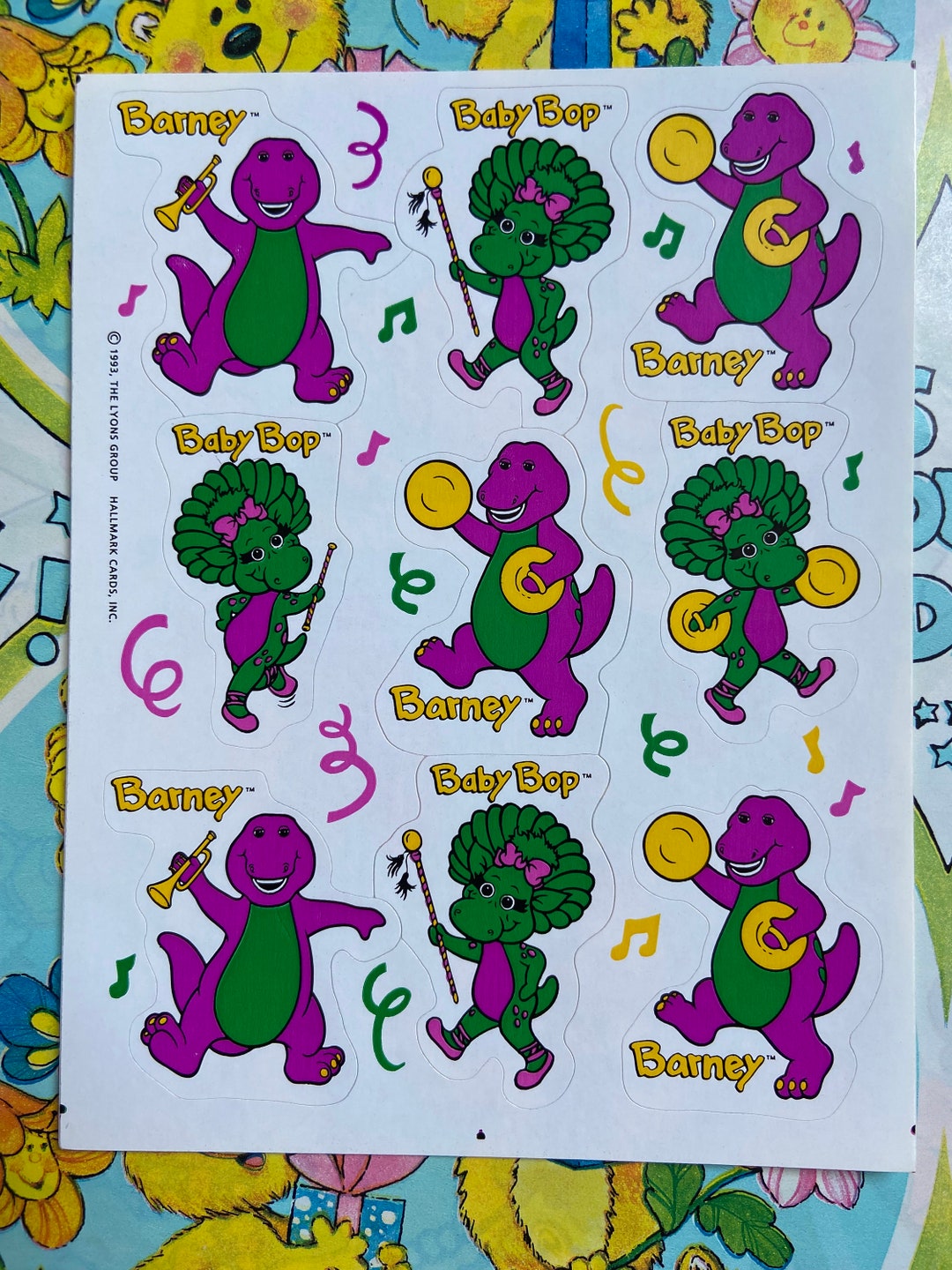 Barney & Baby Bop Sticker Sheet - Etsy
