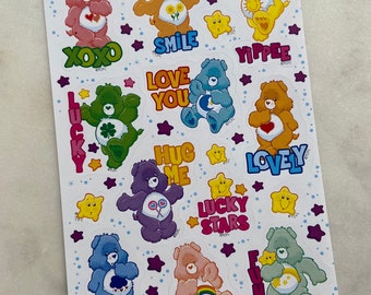 Care Bears Sticker Sheet - Etsy