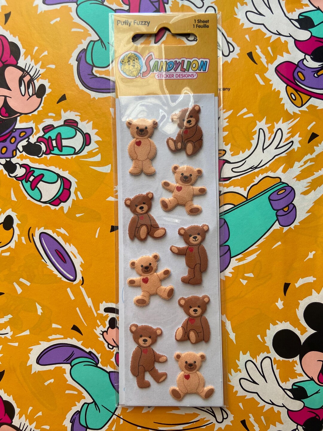 Sandylion Puffy Fuzzy Bear Sticker Pack - Etsy