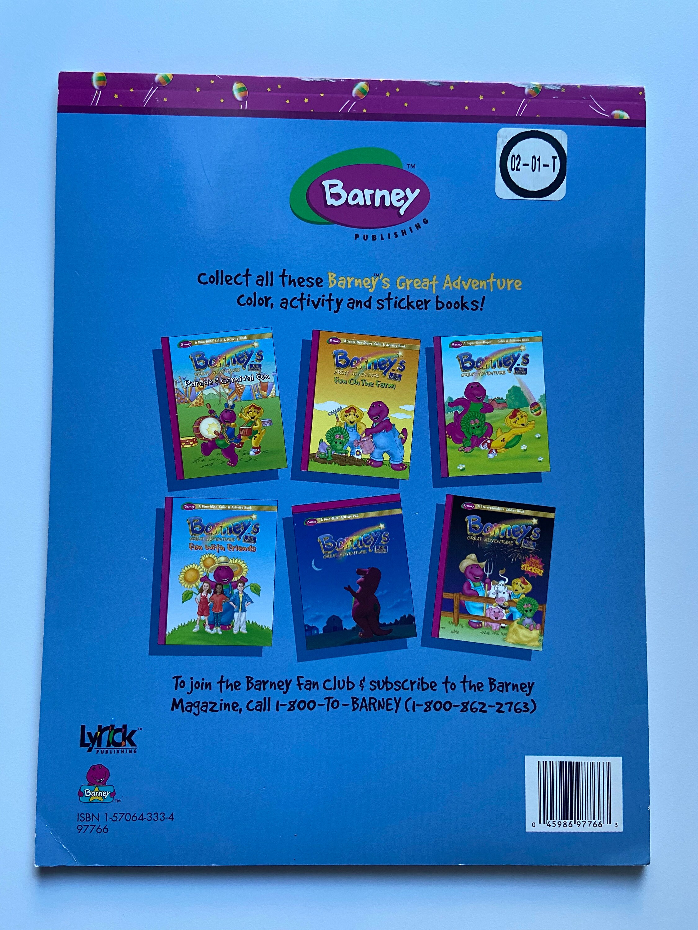 Barney Activity Pad - Etsy